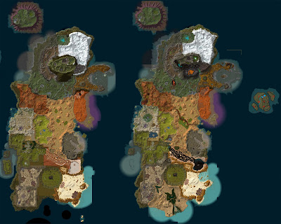 Cataclysm Maps: Kalimdor - Old and new comparison