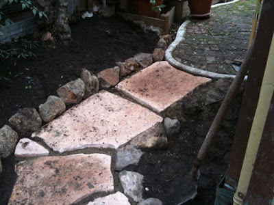 Flagstone Path & Drainage Considerations : Fiddlehead Gardens