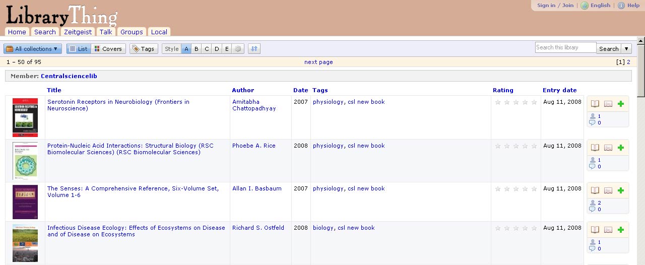 23 Things Cambridge: Thing 14 - Explore LibraryThing