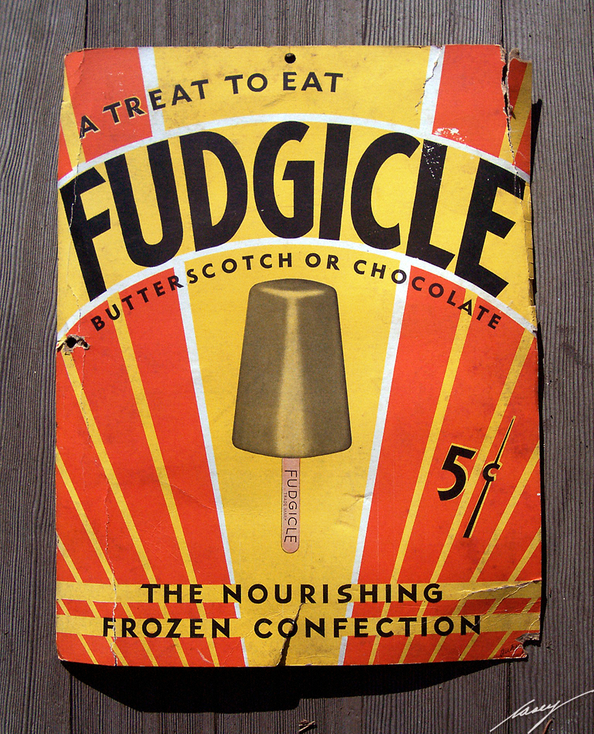 casey/artandcolour: Butterscotch Fudgicles? Undated Vintage Poster