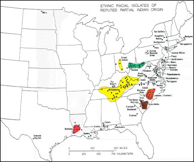 Scarlet Legacy: Map Ethnic Racial Isolates Reputed Partial Indian Origin