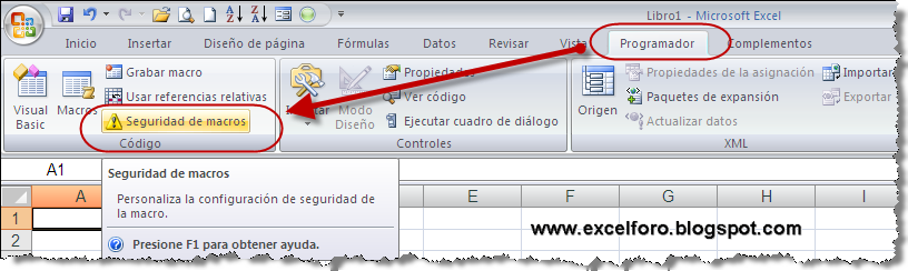 Configuración de la seguridad de macros en Excel. | EXCEL FORO: Un blog de Excel