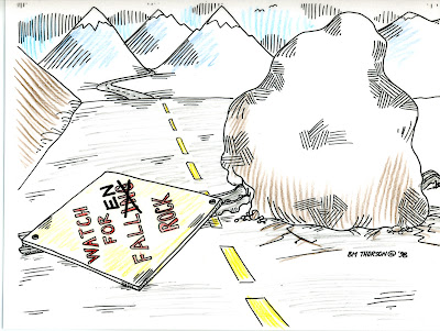 Blair's Cartoons: Watch for falling rock