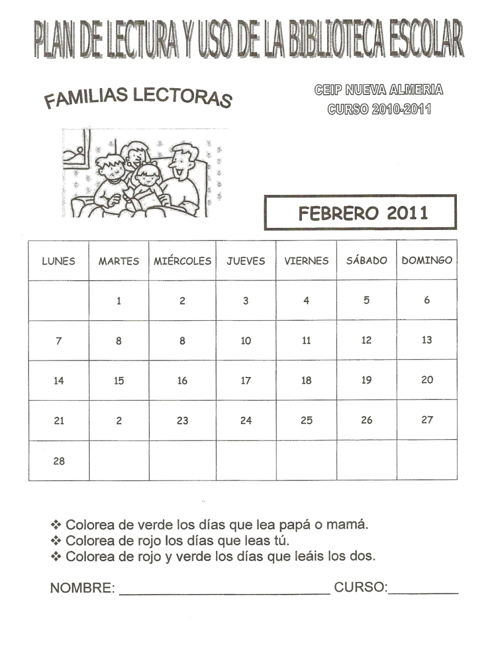 La Casa de Lerimín: Calendario lecturas de Febrero