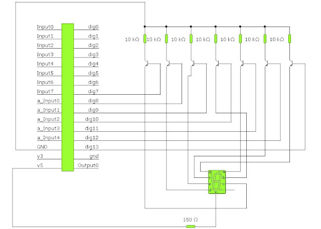 Circuits for beginners: Electronic component: The Seven-segment display