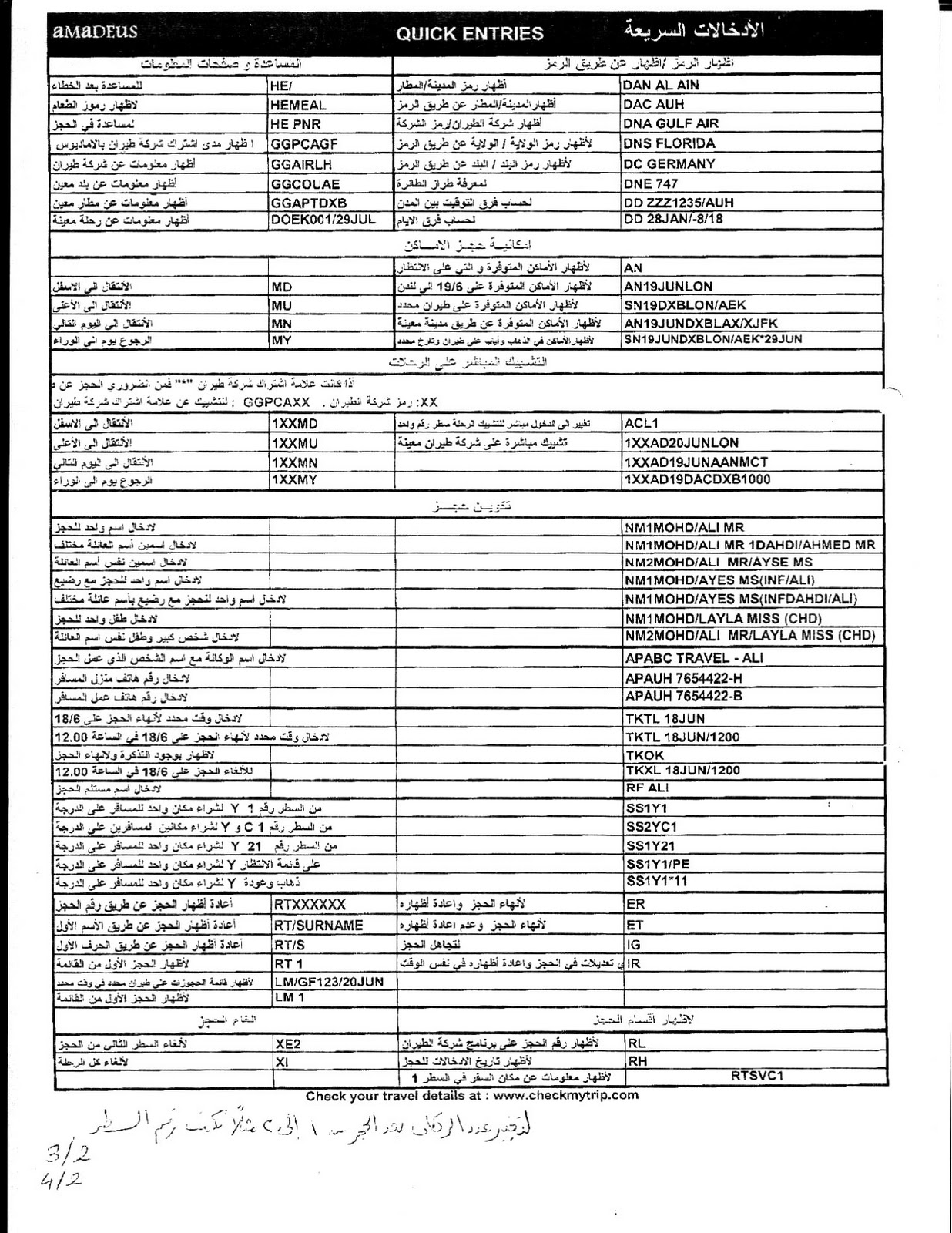 Amadeus GDS: Amadeus Quick Entries