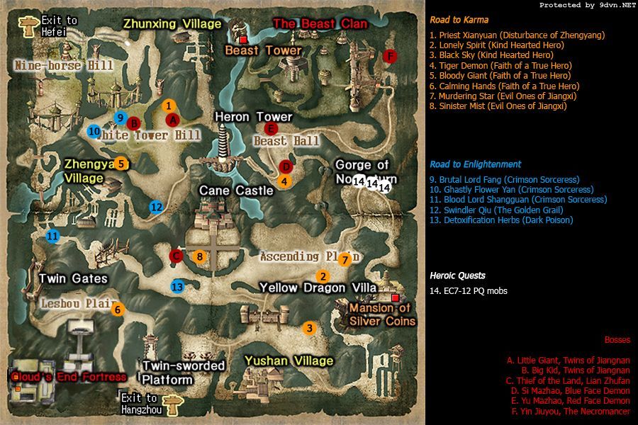 9Dragons Online: Guide Quest for each Maps - 9Dragons