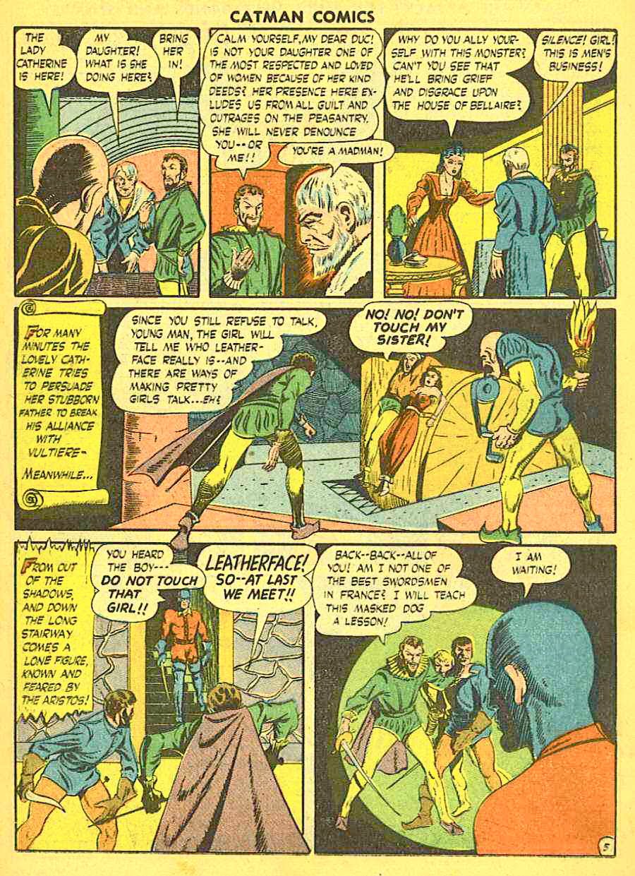 Four-Color Shadows: Leatherface-Catman Comics-1944