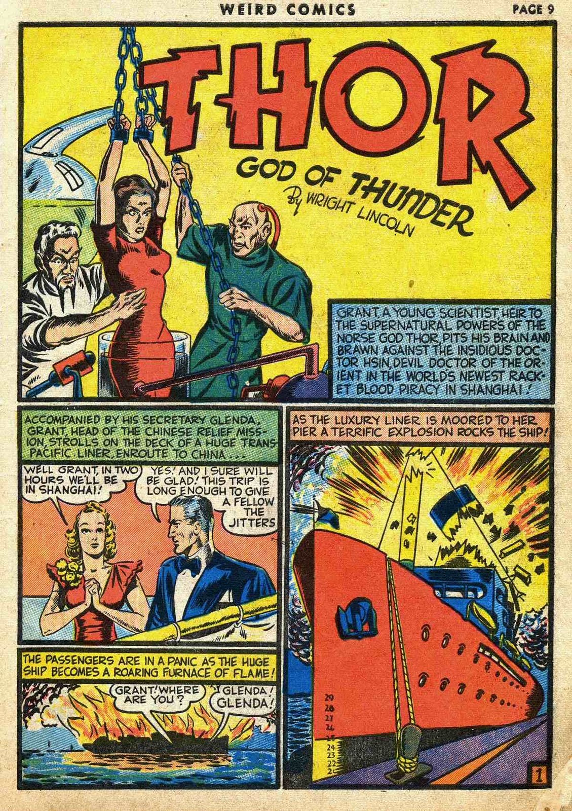 Four-Color Shadows: Thor, God of Thunder-Weird Comics-1940