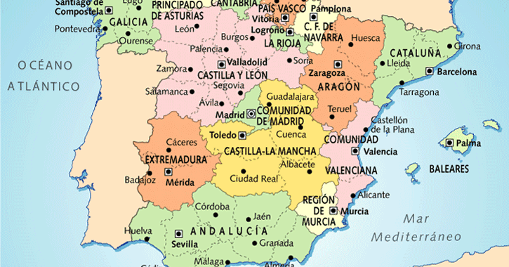 Herramientas para Geografía: Mapa de capitales de provincias españolas