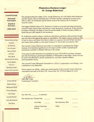 Caswell County North Carolina: Robertson Plantation/Business/Slave ...