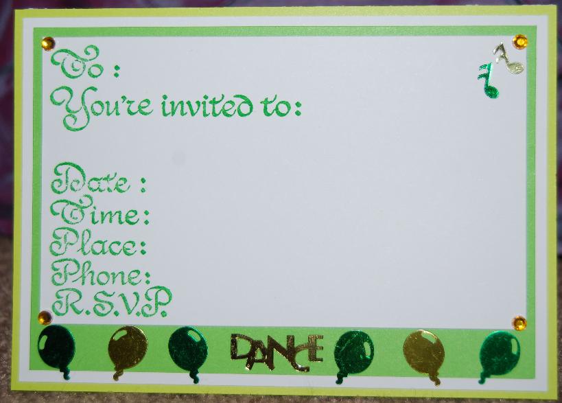 Naturally Me Creations: Party Invitation Card