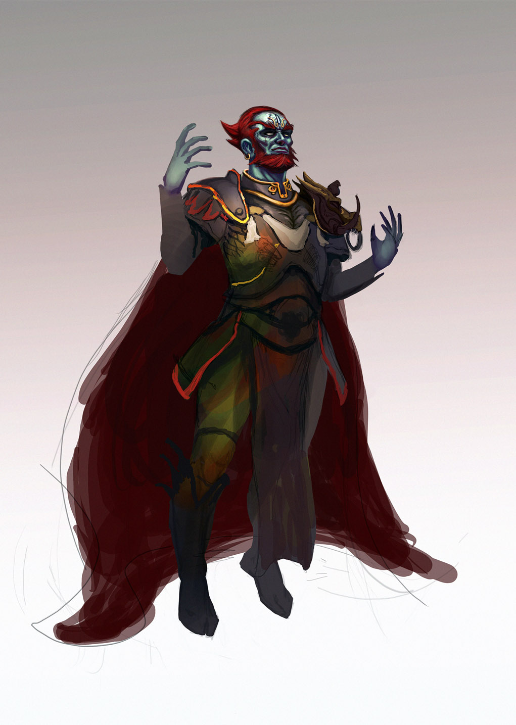 Bendragon Art: WIP: The Great King of Evil