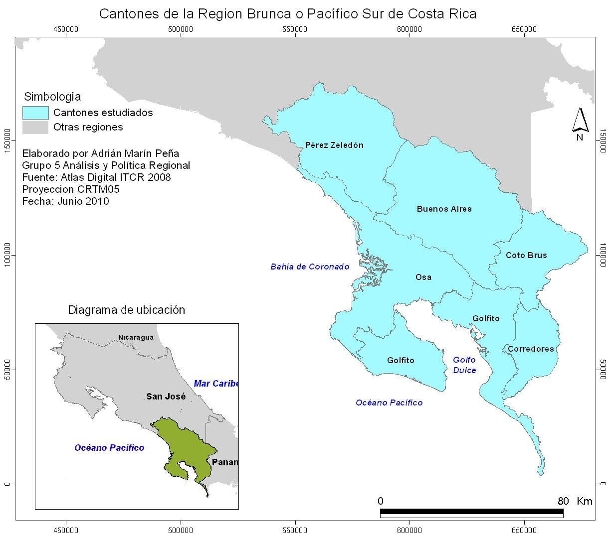 DISPARIDADES REGIONALES REGION BRUNCA COSTA RICA: 15-jun-2010