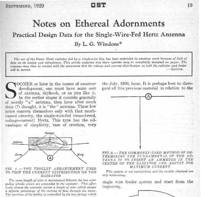 Windom antenna in an inverted-V configuration ...