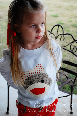 Angela Yosten: Sock Monkey Shirt Tutorial