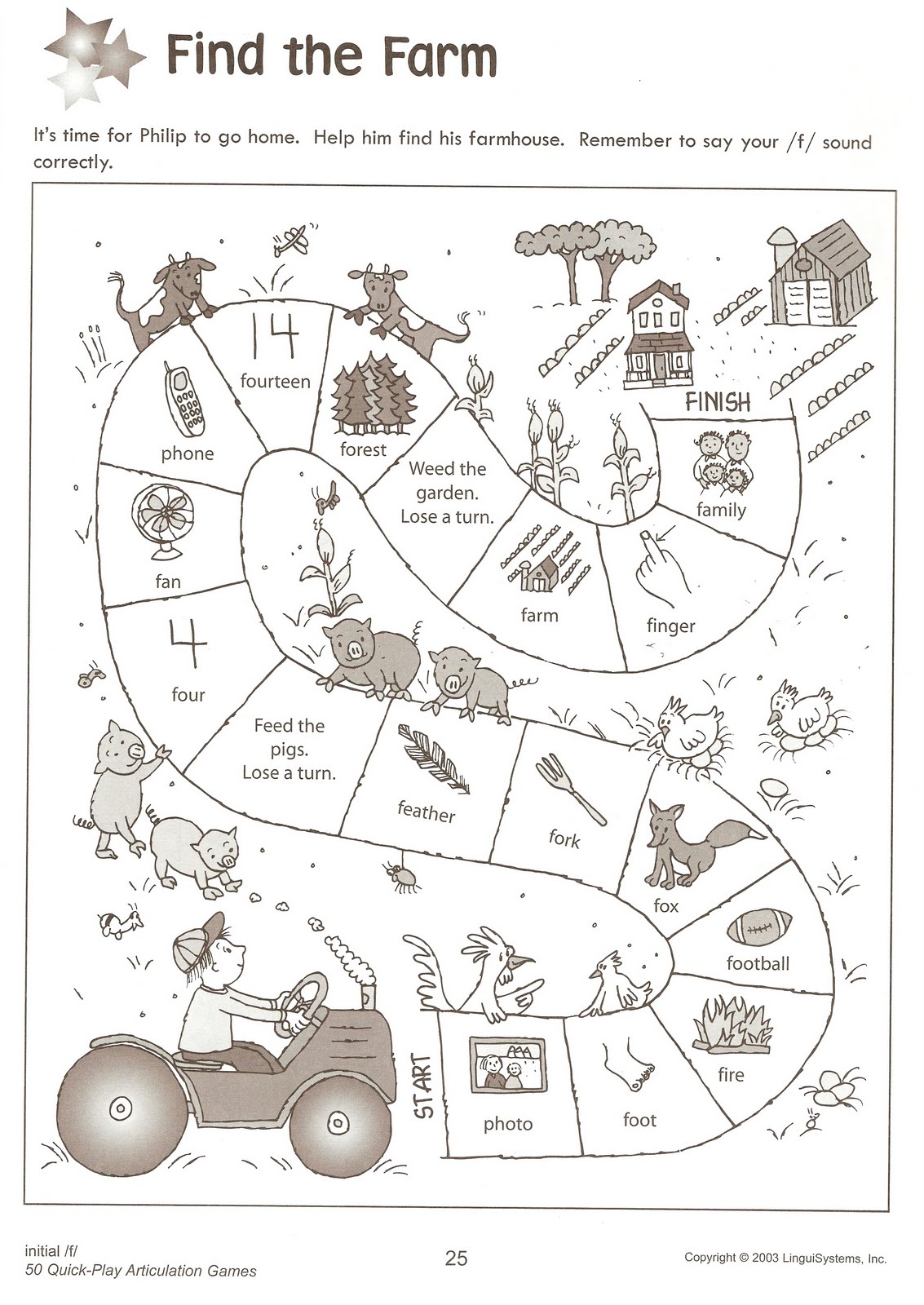 Speech Therapy with Miss Nicole: Find the Farm - initial F