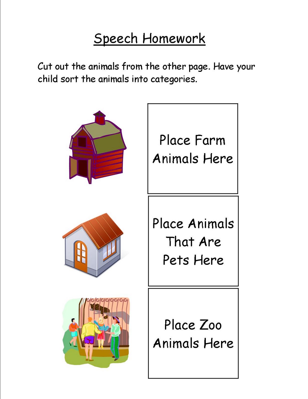 Speech Therapy with Miss Nicole: Animals - categories