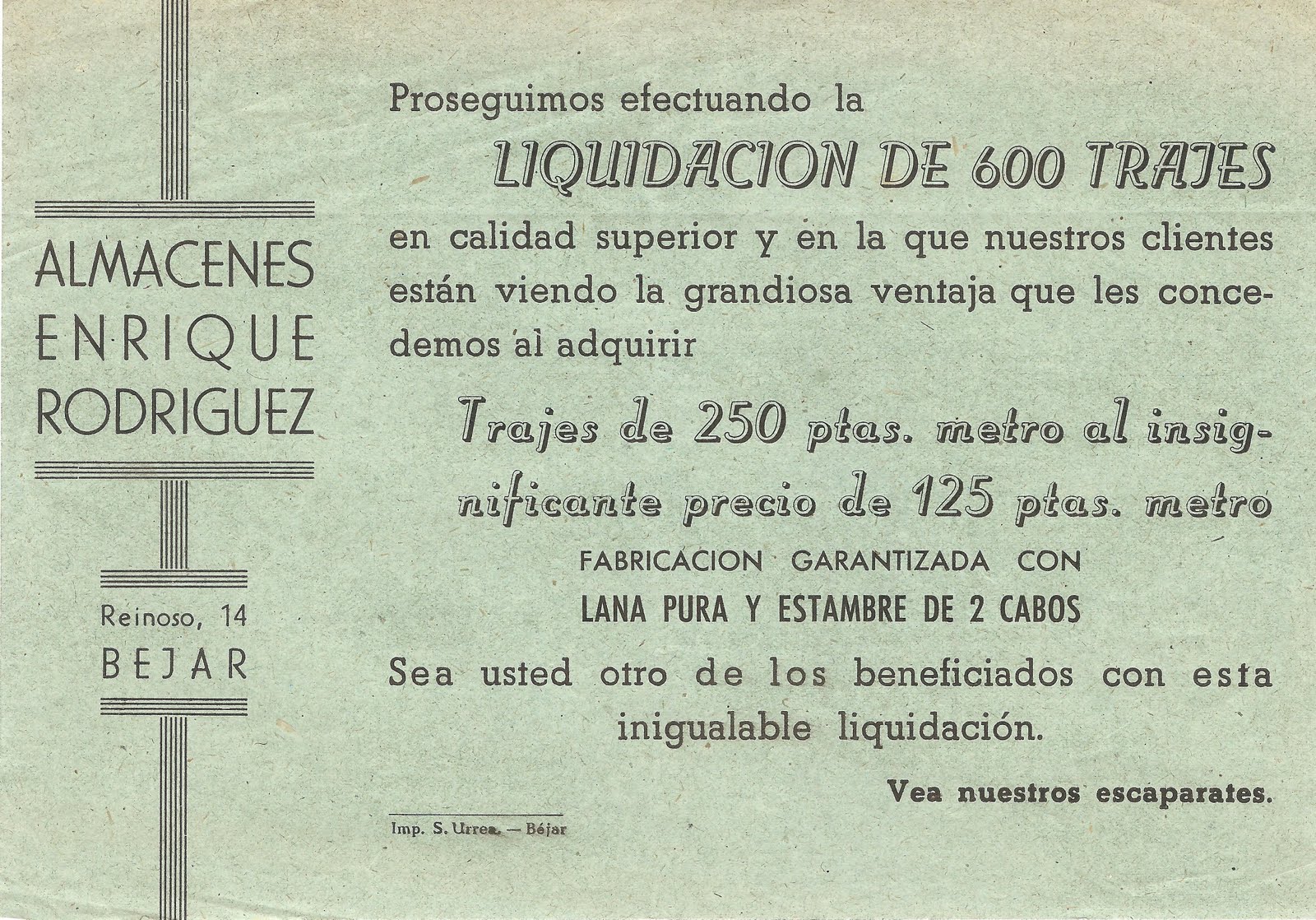 Archivo Fotográfico y Documental de Béjar: ALMACENES ENRIQUE RODRIGUEZ- II