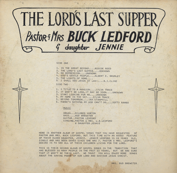 The Good, Bad & Ugly Gospel Record Barn: The Lord's Last Supper - Buck ...