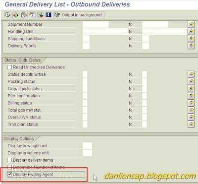 Dan'Lion SAP: Forwarding Agent not displayed in General Delivery List ...