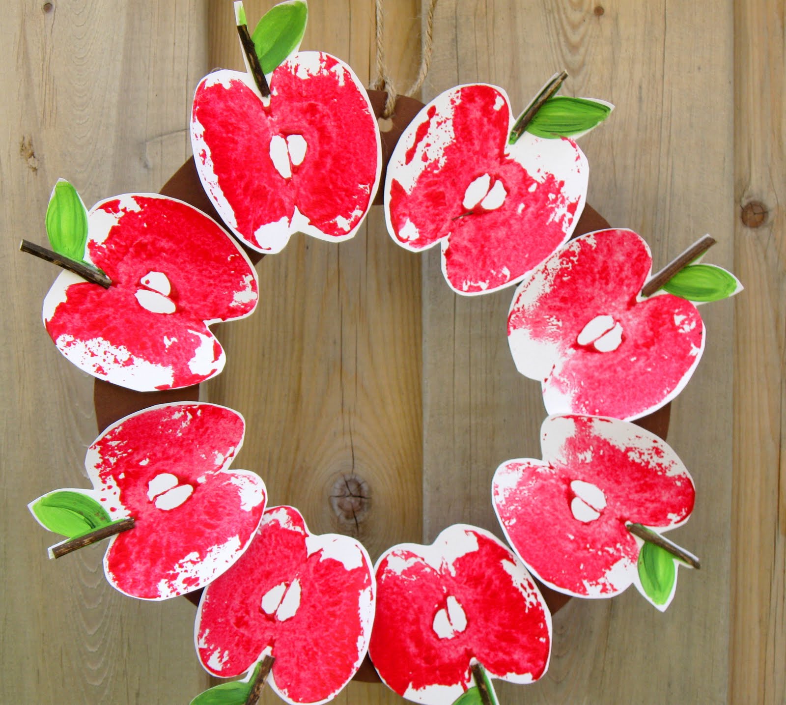 Apple print wreath….
