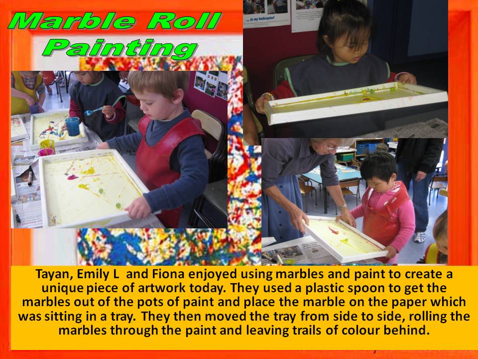 Sunnynook Preschool : Marble Roll Painting