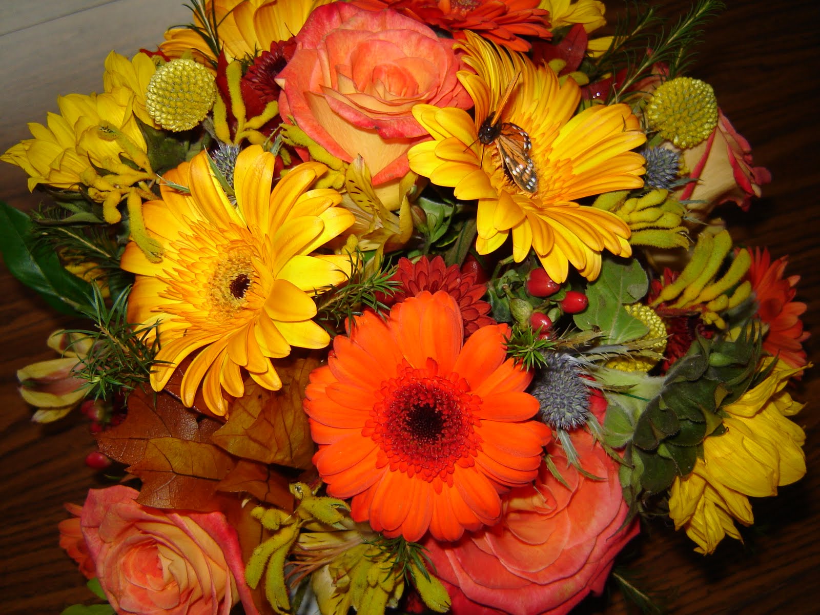 Pressed Garden: Sunflowers, Gerbs, Roses, Berries & Blue Thistle