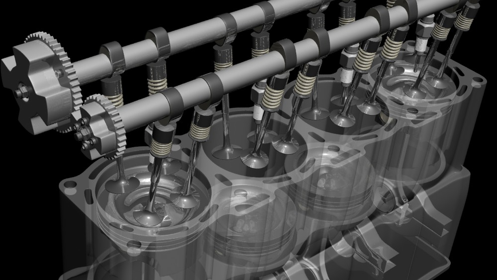 Motoring Art: Diesel Inline 4 Engine