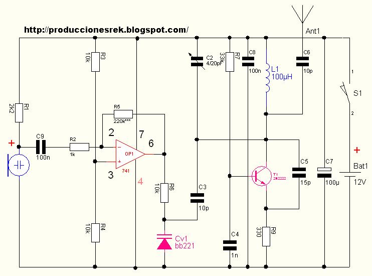 Producciones Rek, Diagramas y Electronica: mini Transmisor FM