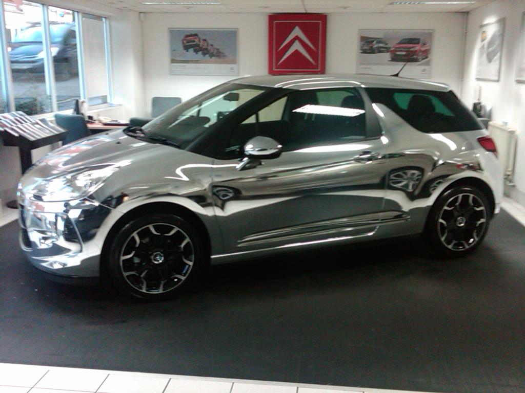 Raccoon - Effective Vehicle Branding: Silver Chrome Citroen DS3 Wrapped ...