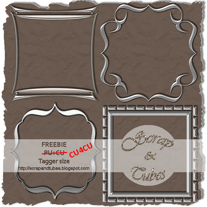 Freebie - Chrome Frames 1 (CU4CU) | Scrap and Tubes Designs