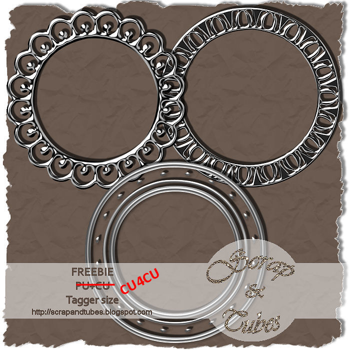 Freebie - Chrome Frames 3 (CU4CU) | Scrap and Tubes Designs
