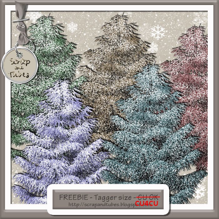 Freebie - Snow Trees 2 (CU4CU) | Scrap and Tubes Designs