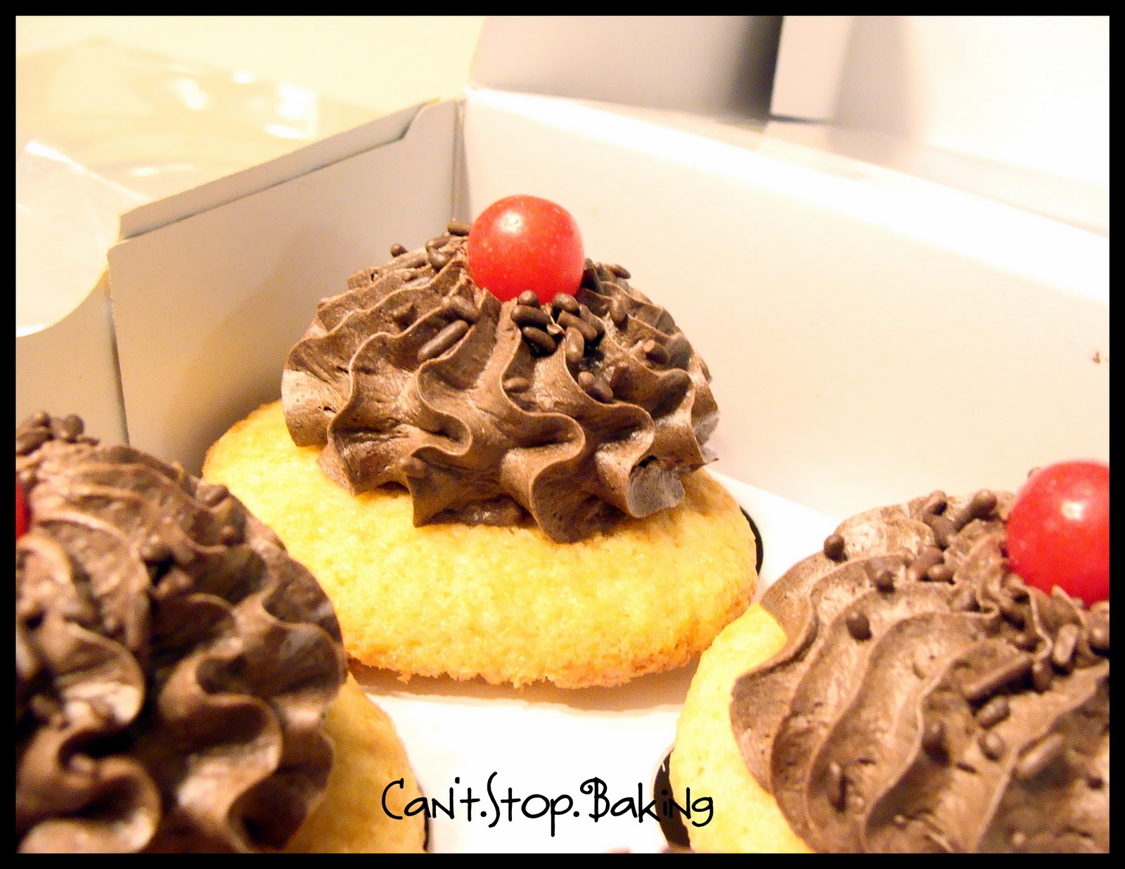 Cantstopbaking: Yellow Cupcakes with Creamy Chocolate Frosting