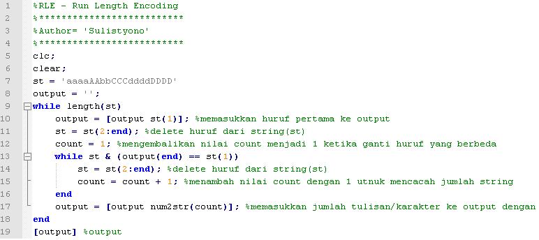 RLE ( Run Length Encoding ) with Matlab