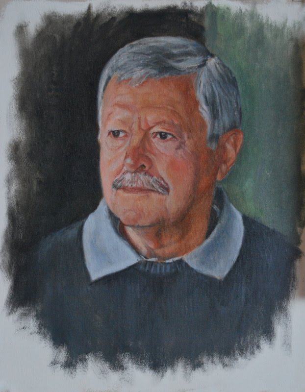 Peter Dransfield Portrait Artist: Oil of cartoonist Peter Maddocks