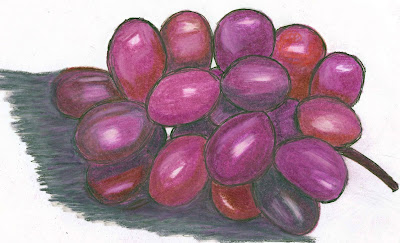 Ramona's Art Projects: Grapes -- Colored Pencil