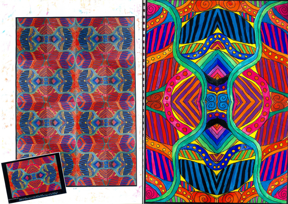 My Teaching Sketchbook: Repeat pattern print, year 8/grade 9