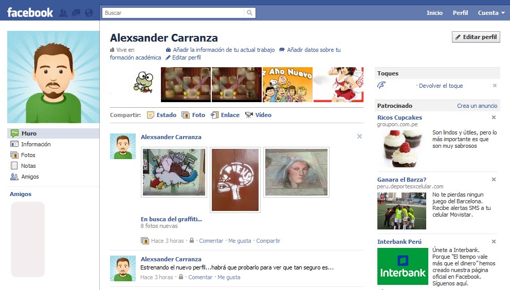 Escribo y sólo escribo: Perfiles de Facebook: su nuevo diseño motivan a ...