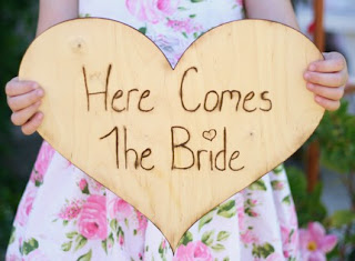 Morgann Hill Designs: HUGE double sided heart wedding sign Here Comes ...
