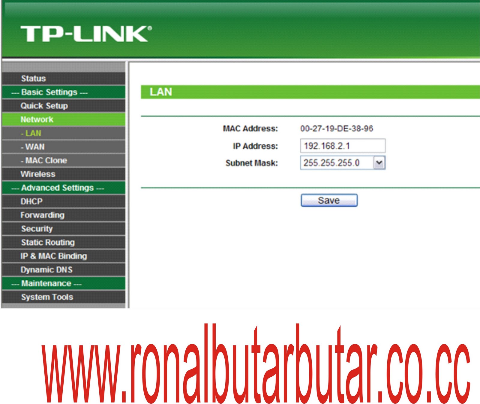 SHARE IT: Setting Wireless Router TP-Link dengan ADSL Modem