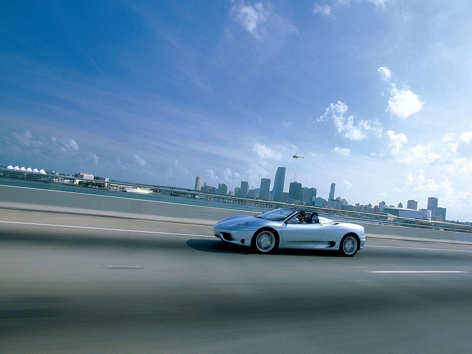 Silver Ferrari 360 Modena Wallpaper | Urban Art Wallpaper