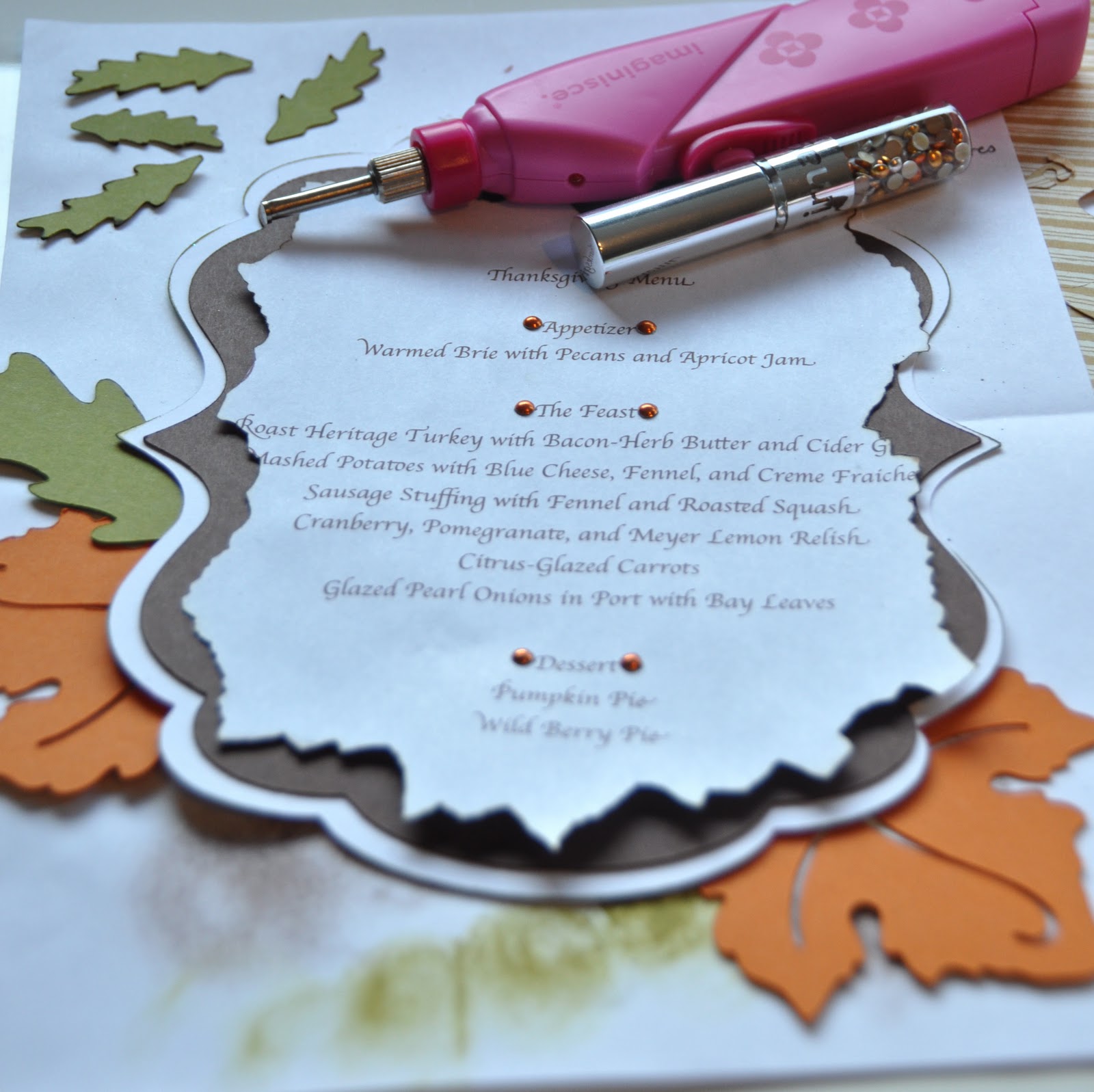 Court's Crafts: Thanksgiving Menu!