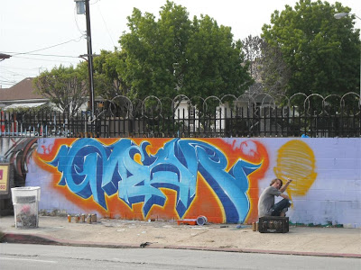 Sour Harvest: Mear One gets up on Santa Monica Blvd...