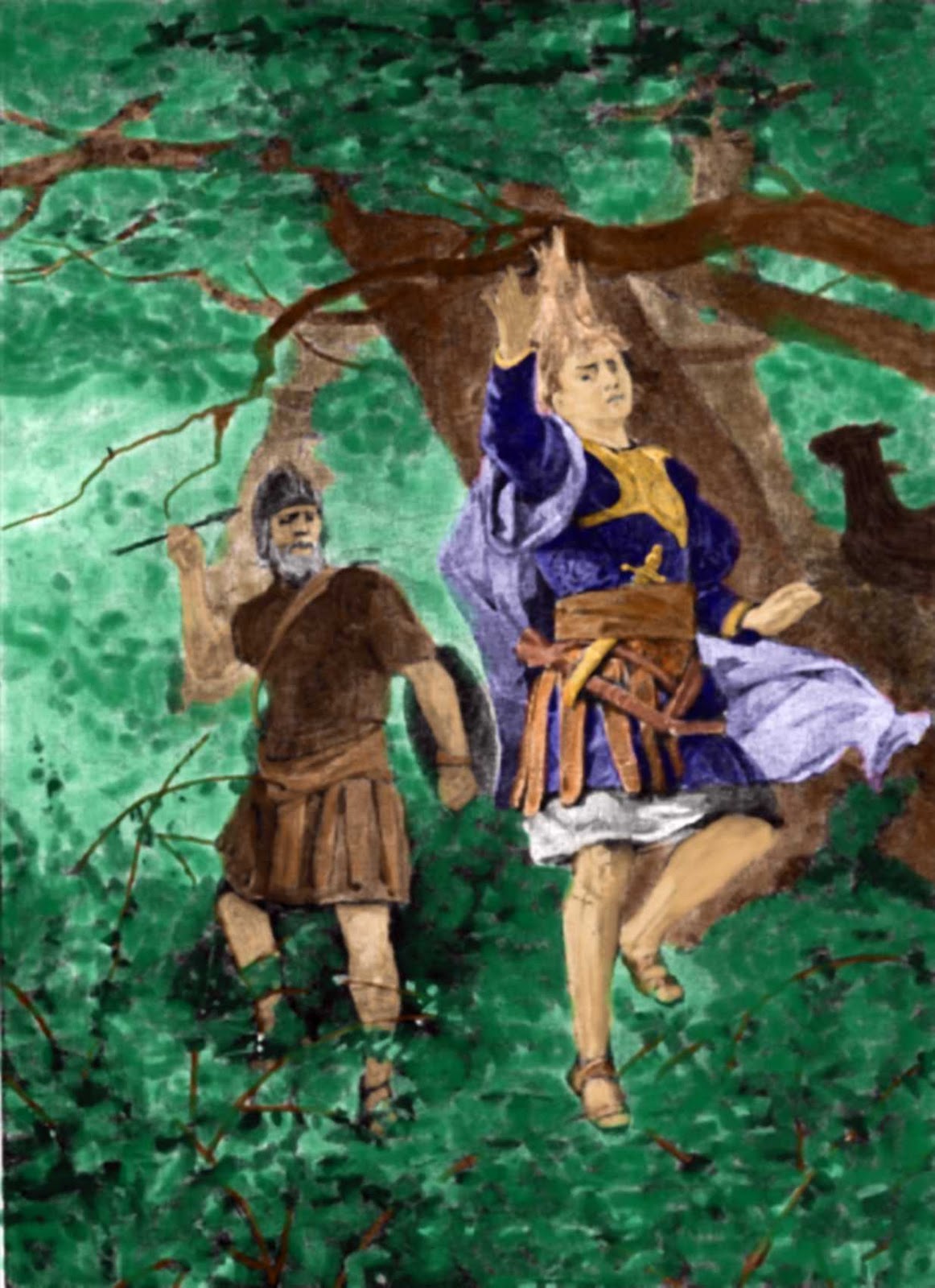 The Bible In Paintings: ABSALOM OVERTHROWS KING DAVID, BUT IS LEFT HANGING