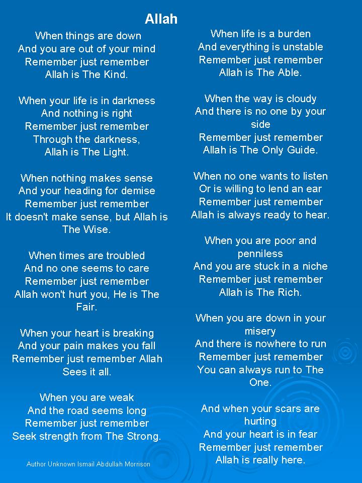 Bismillah Blog: Islamic poetry