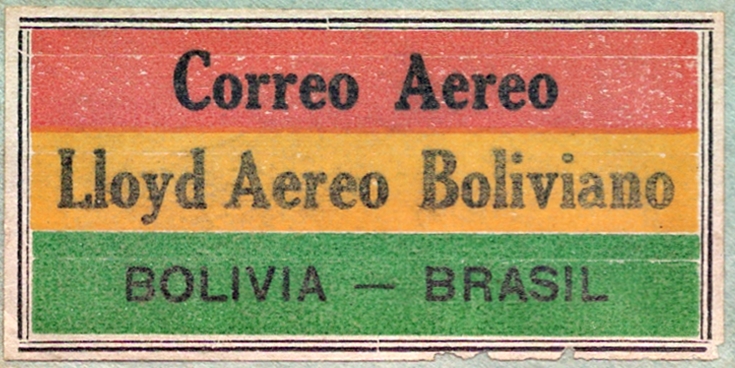 International Airmail And Priority Mail Labels: Bolivia: LAB airmail labels