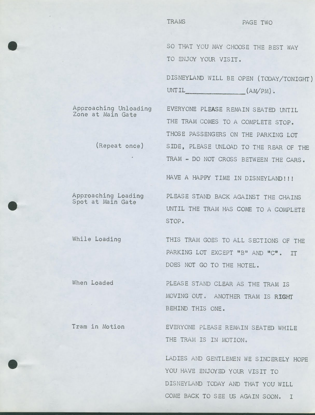 Vintage Disneyland Goodies: Tram Scripts (Get It? HA!)