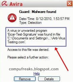 EICAR test file:To check if Anti-Virus is working Properly ...